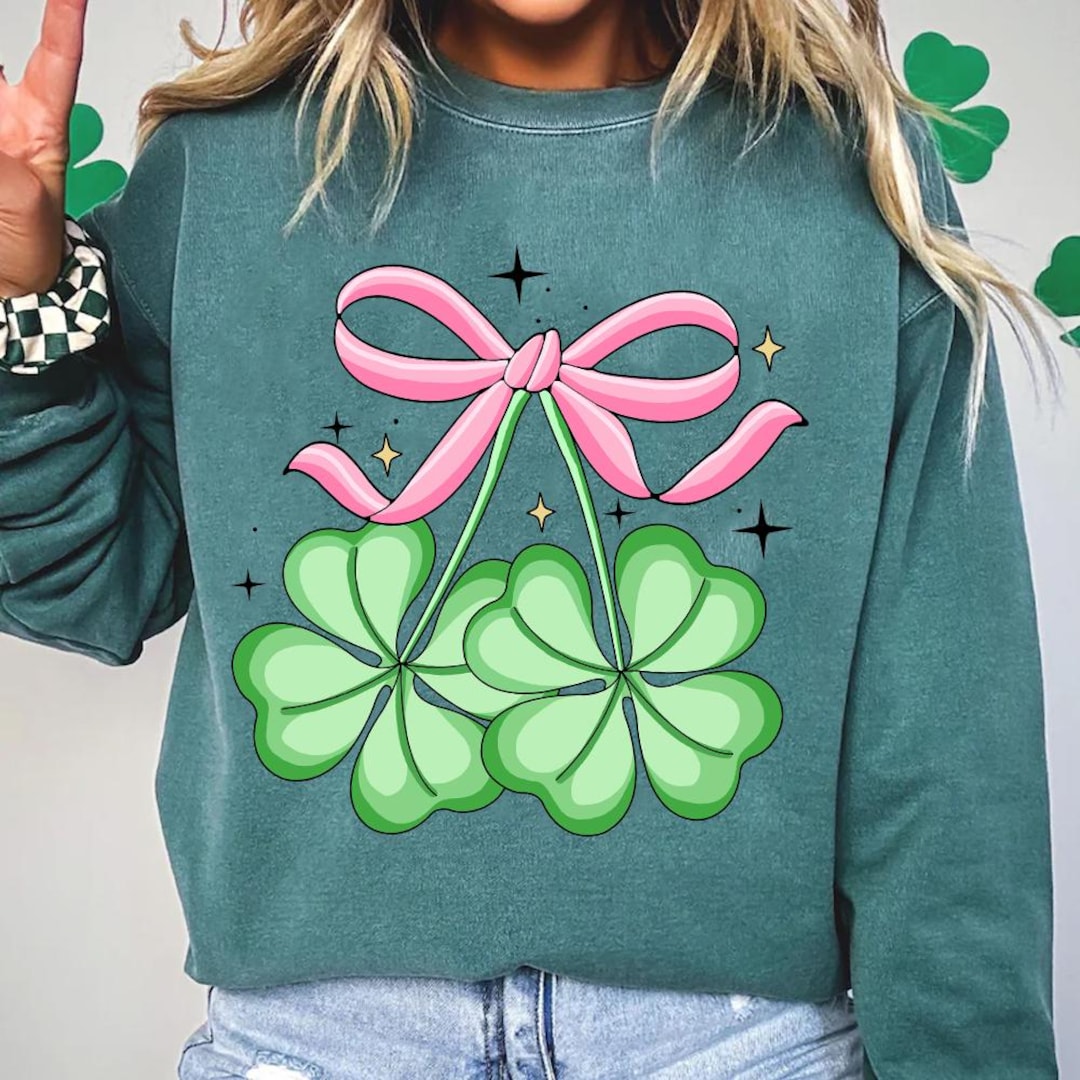 Coquette Shamrock Png, Girly St Patrick Png, St Patricks Sublimation ...