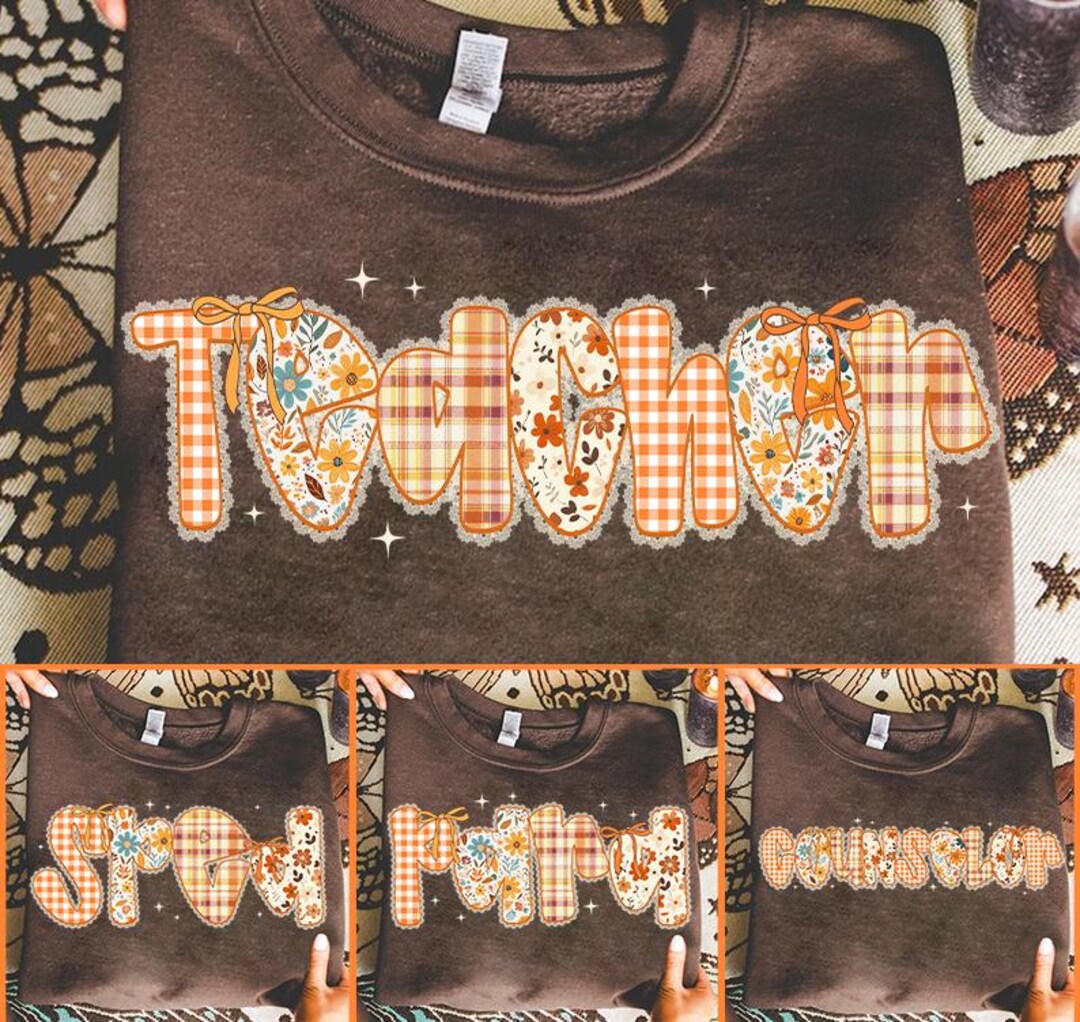 Preppy Floral Fall Teacher Bundle Png, Coquette Fall Teacher Lace Png ...