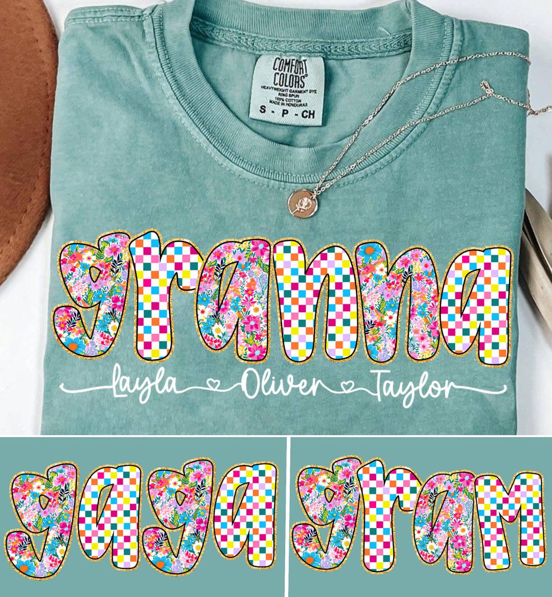 Glitter Granna Gram Gaga Floral Bundle Png, Mothers Day Png, Preppy ...
