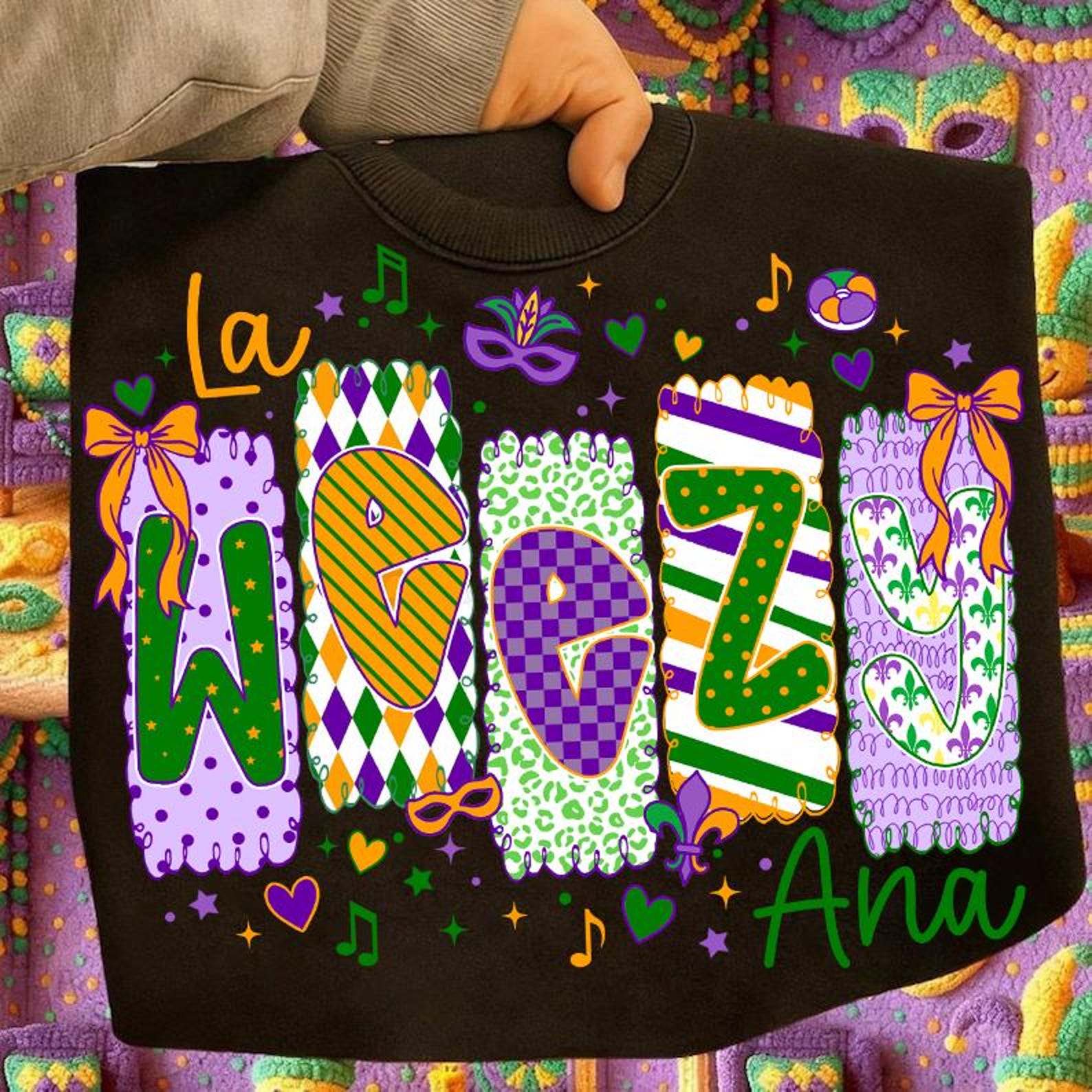 Preppy Mardi Gras La Weezy Ana Png, Mardi Gras PNG, Fleur De Lis ...