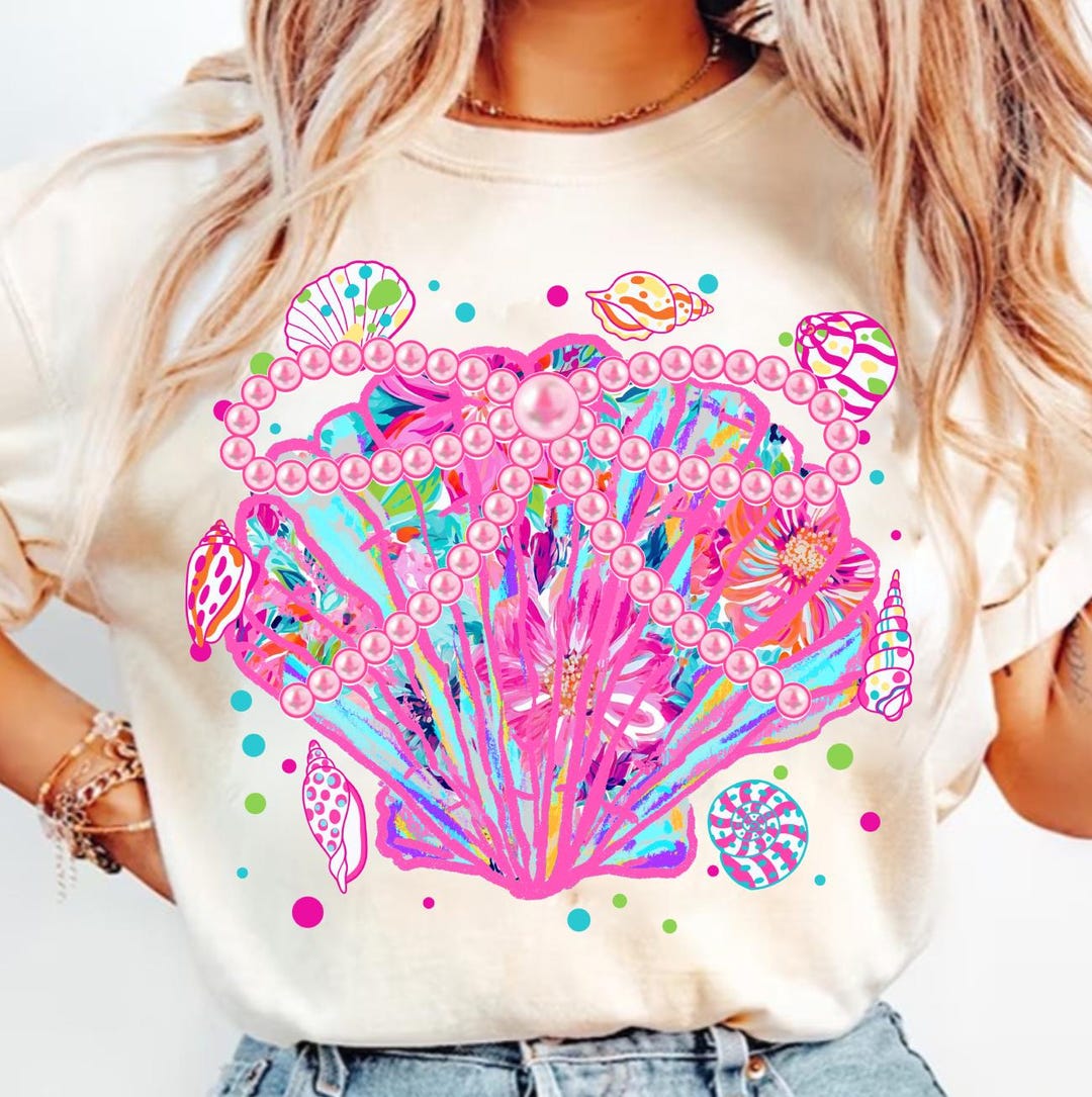 Preppy Seashell Png, Summer Vibes Png, Retro Floral Summer Png, Ocean ...