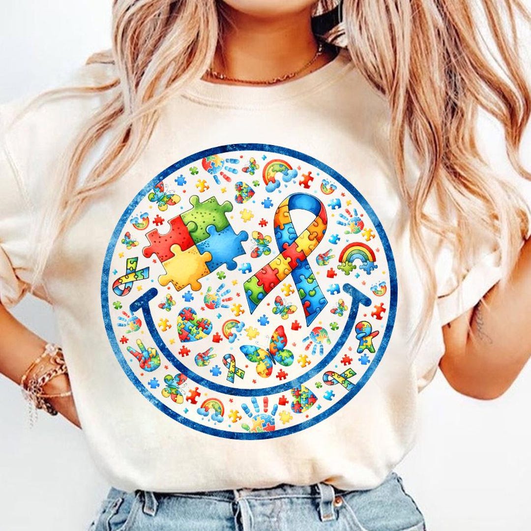 Retro Autism Coquette Png, Autism Awareness Smiley Face PNG, Autism ...