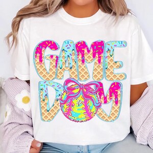 Softball Game Day Drip Png, Preppy Softball Ice Cream Drip Png, Mama ...