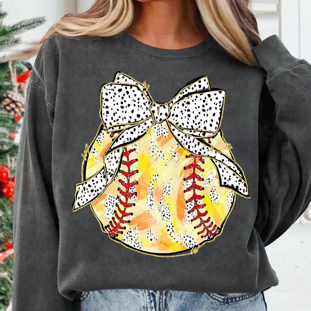 Softball Game Day Png, Softball Coquette Bow Glitter Png, Softball ...