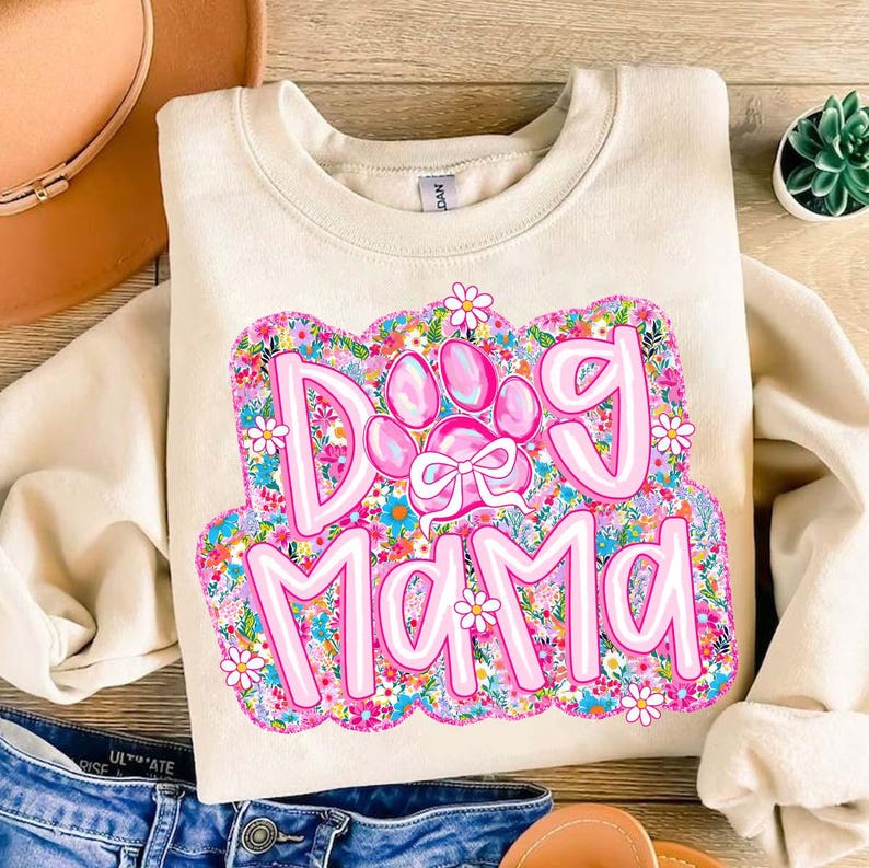 Dog Mama Png, Preppy Dog Mom Flower Png, Mama Png, Mom Life Png, Dog ...