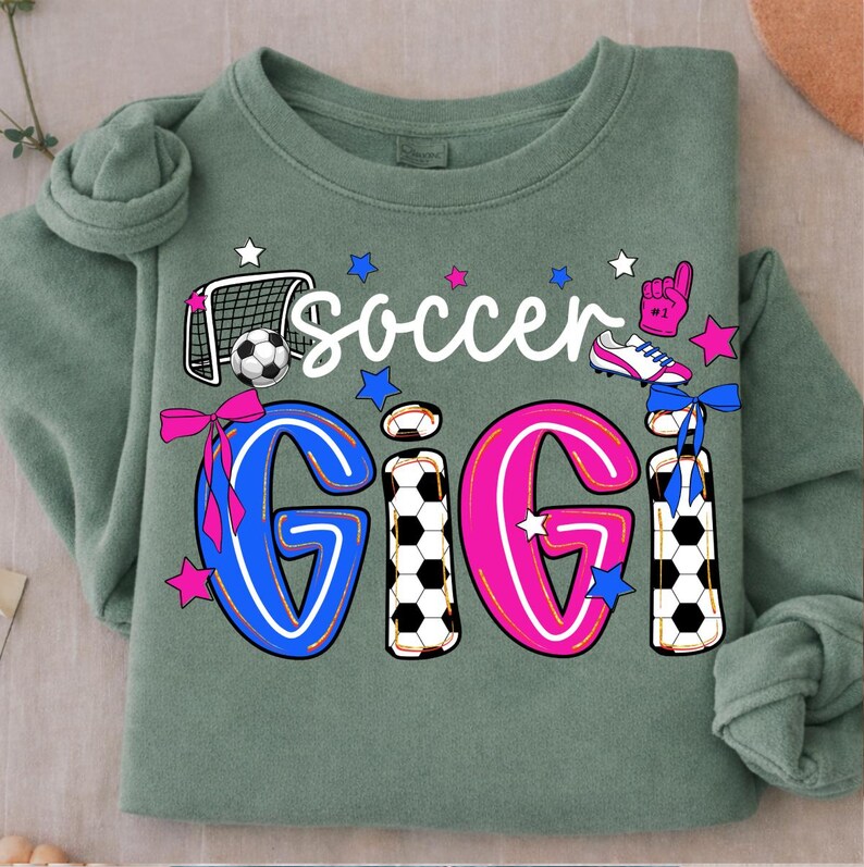 Preppy Soccer Mimi Gigi Nana Bow Glitter Png Bundle, Soccer Game Day ...