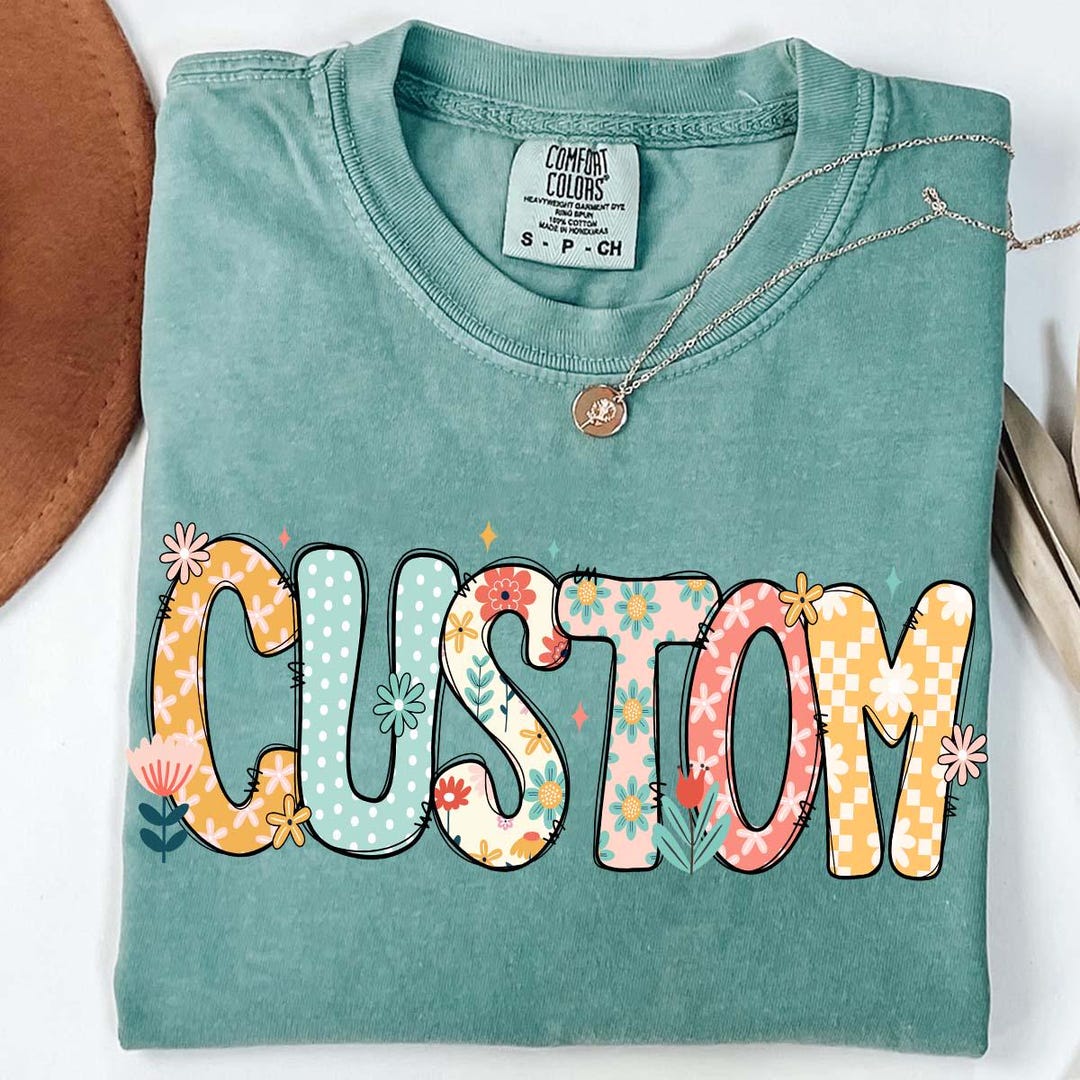 Preppy Custom Name Floral Glitter Png, Retro Boho Floral Mama With Kids ...