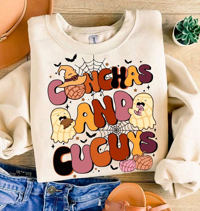 Conchas and Cucuys Sweatshirts, Spooky Conchas Shirts, Mexican Ghost ...