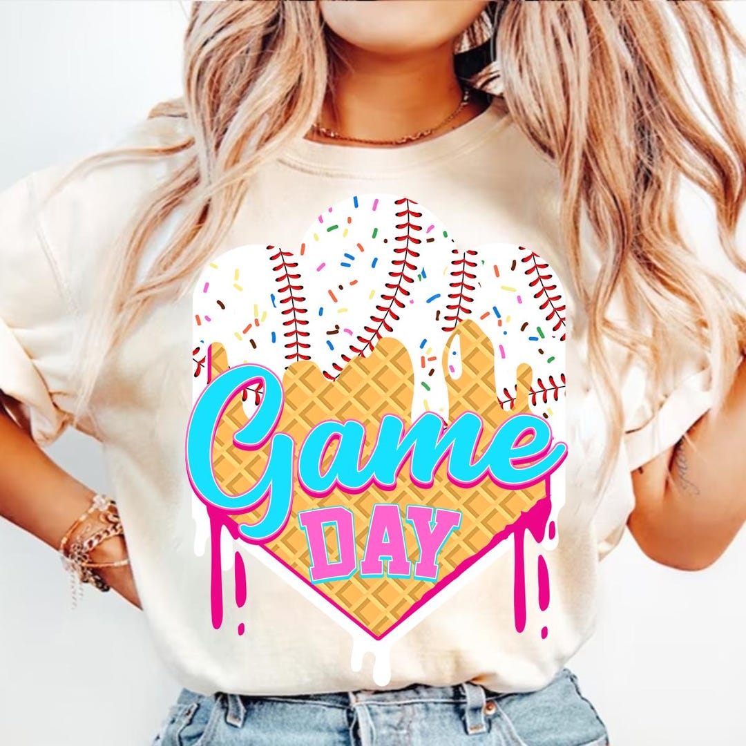 Baseball Game Day Drip Png, Baseball Ice Cream Drip Png, Mama Basebaall ...