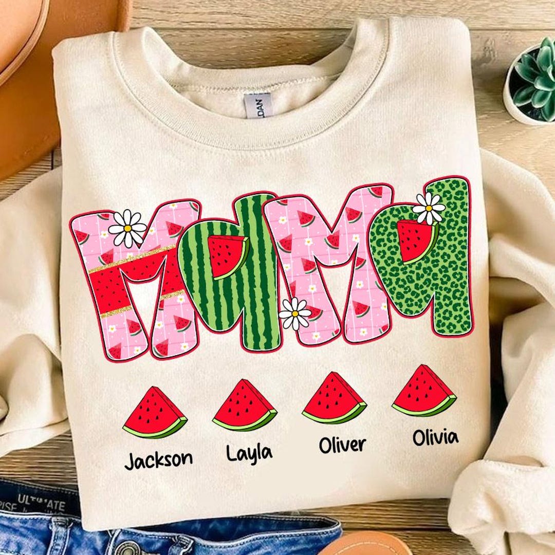 Preppy Mama Watermelon Glitter Png, Cute Watermelon Floral Mama With ...