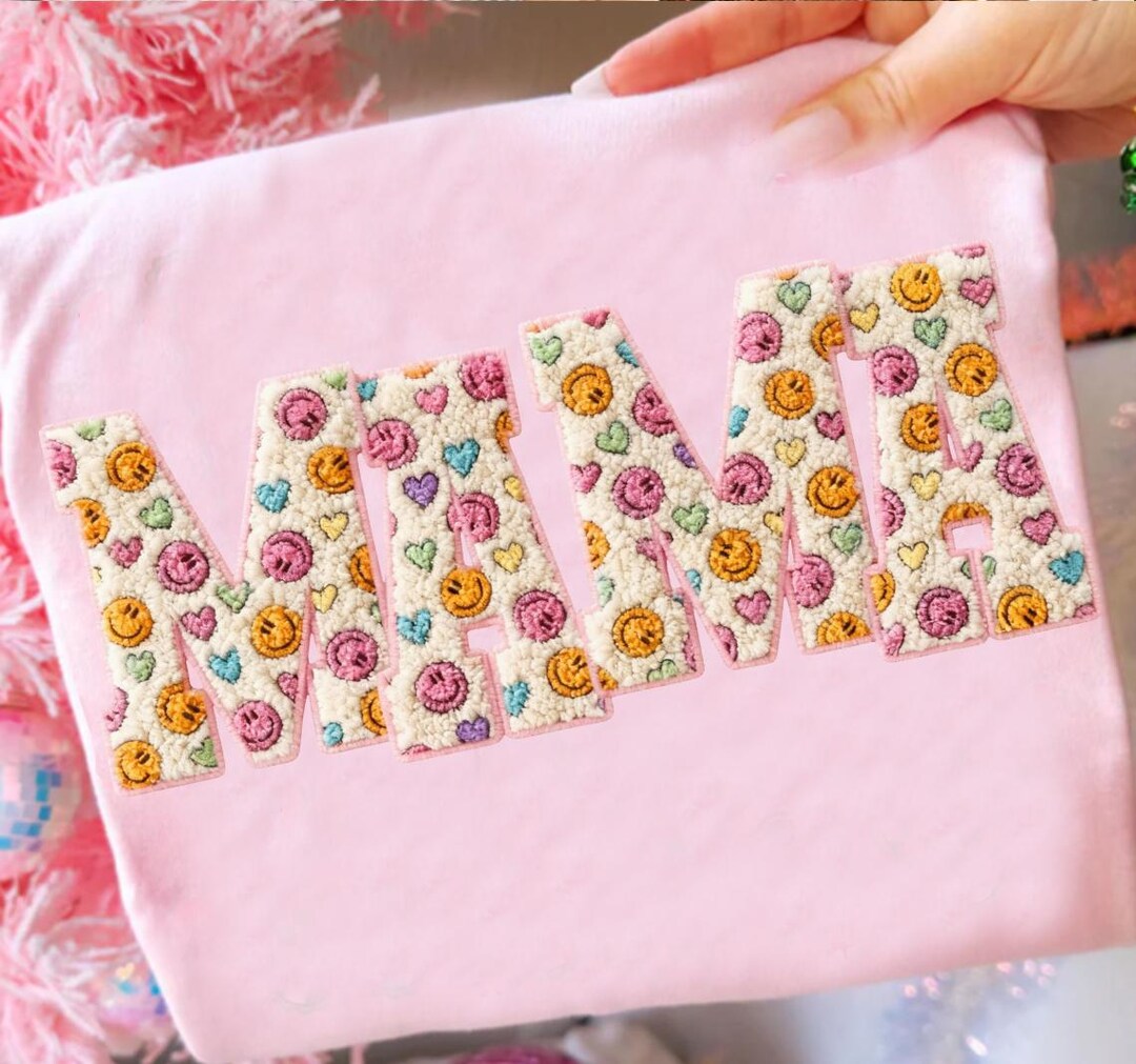 Retro Valentine Mama Smiley Face Png, Faux Yarn Valentine Png, Latch ...