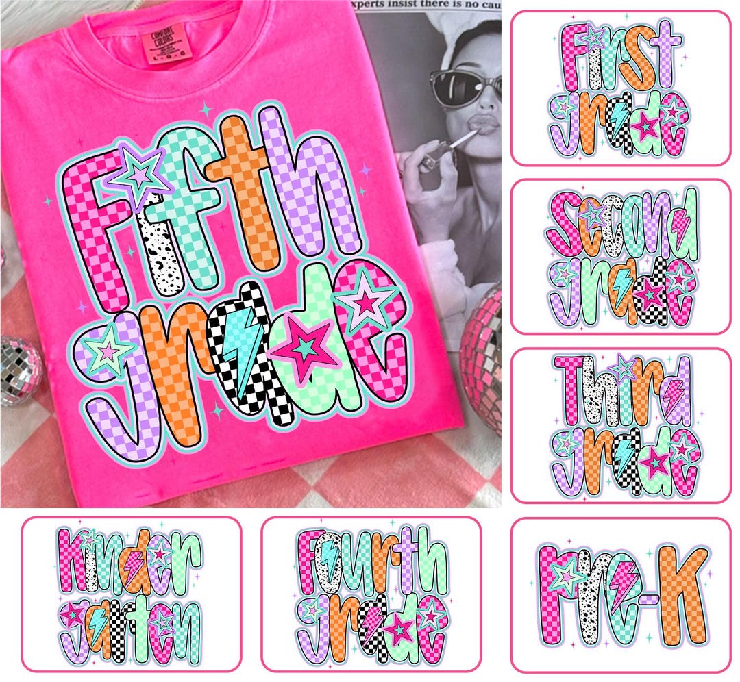 Preppy Back to School PNG Bundle, Teacher Coquette First Day of School ...