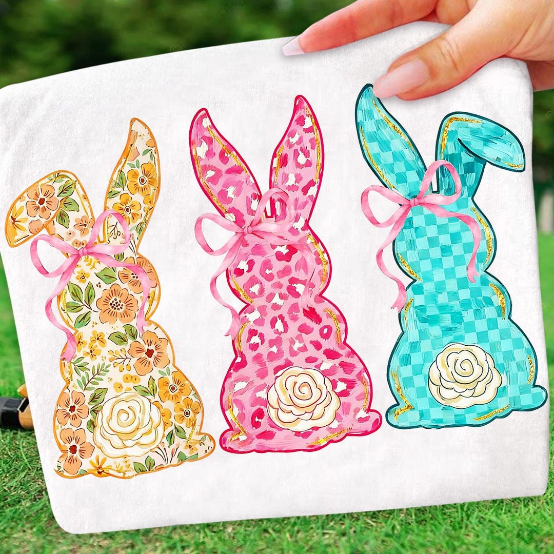 Girly Easter Leopard Bunnies Png, Easter Bunny Png, Pastel Easter ...