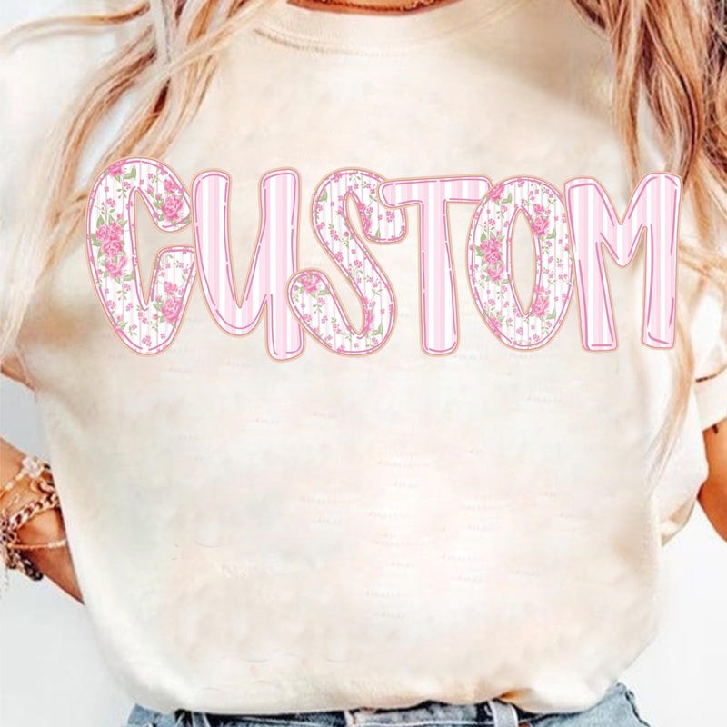 Pink Floral Custom Shirt - Etsy