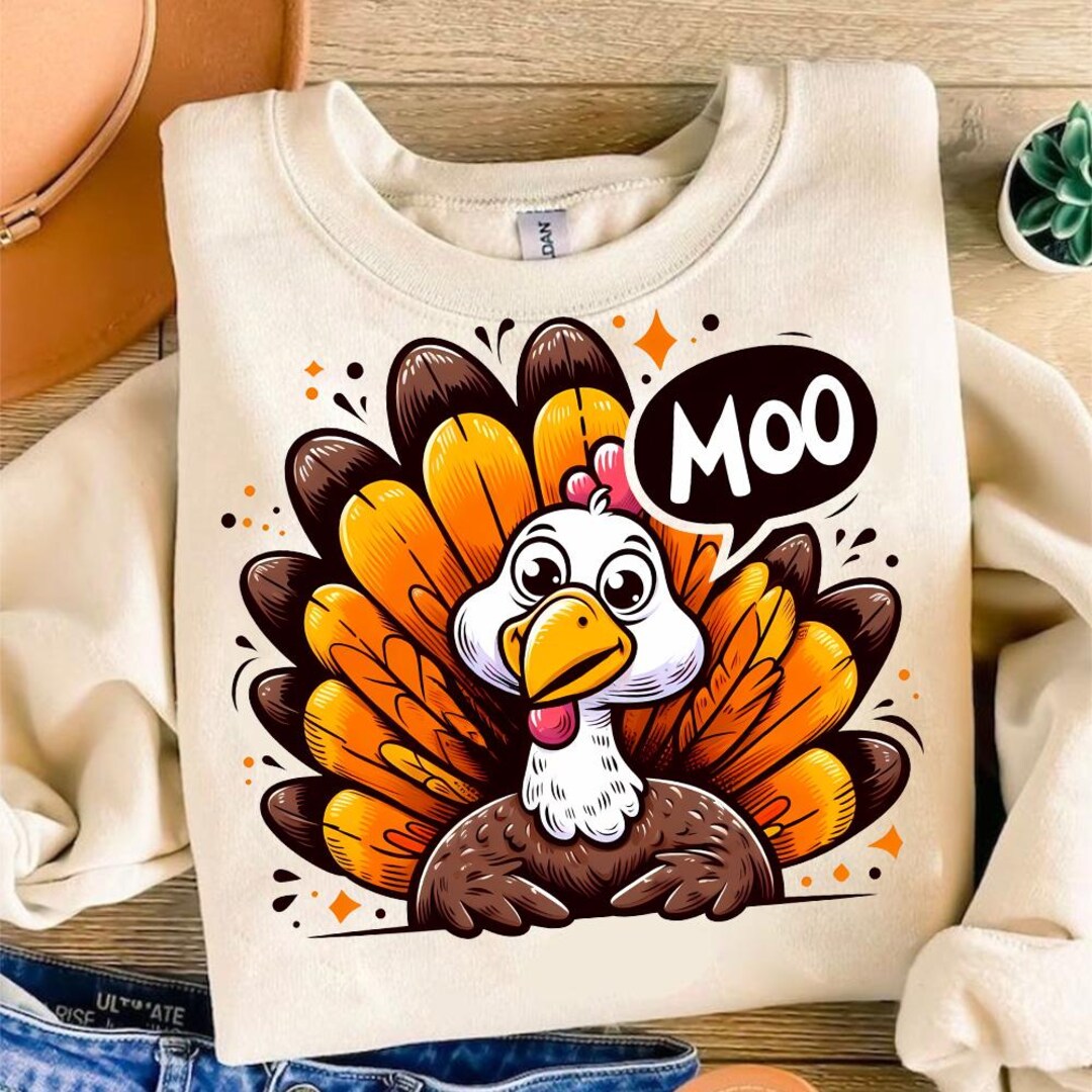 Funny Thanksgiving Turkey Moo Png, Turkey Png, Thanksgiving Turkey Png ...