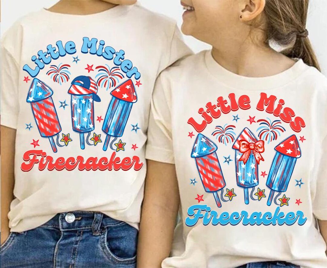 Little Miss Firecracker Png, Boy Girl 4th of July Kids Png, Boy Girl ...