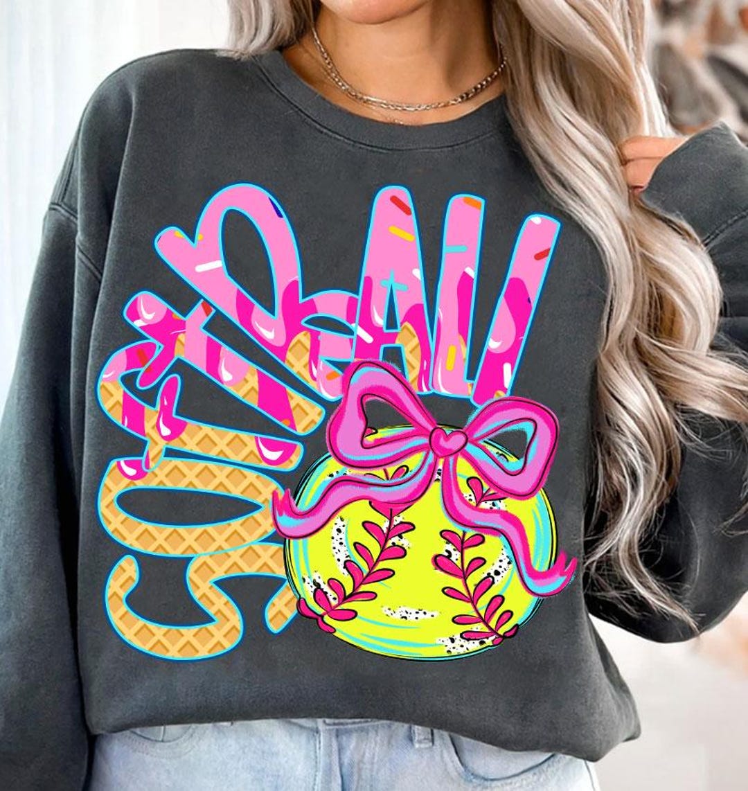 Softball Mama Drip Png, Softball Ice Cream Drip Png, Mama Softball Png ...