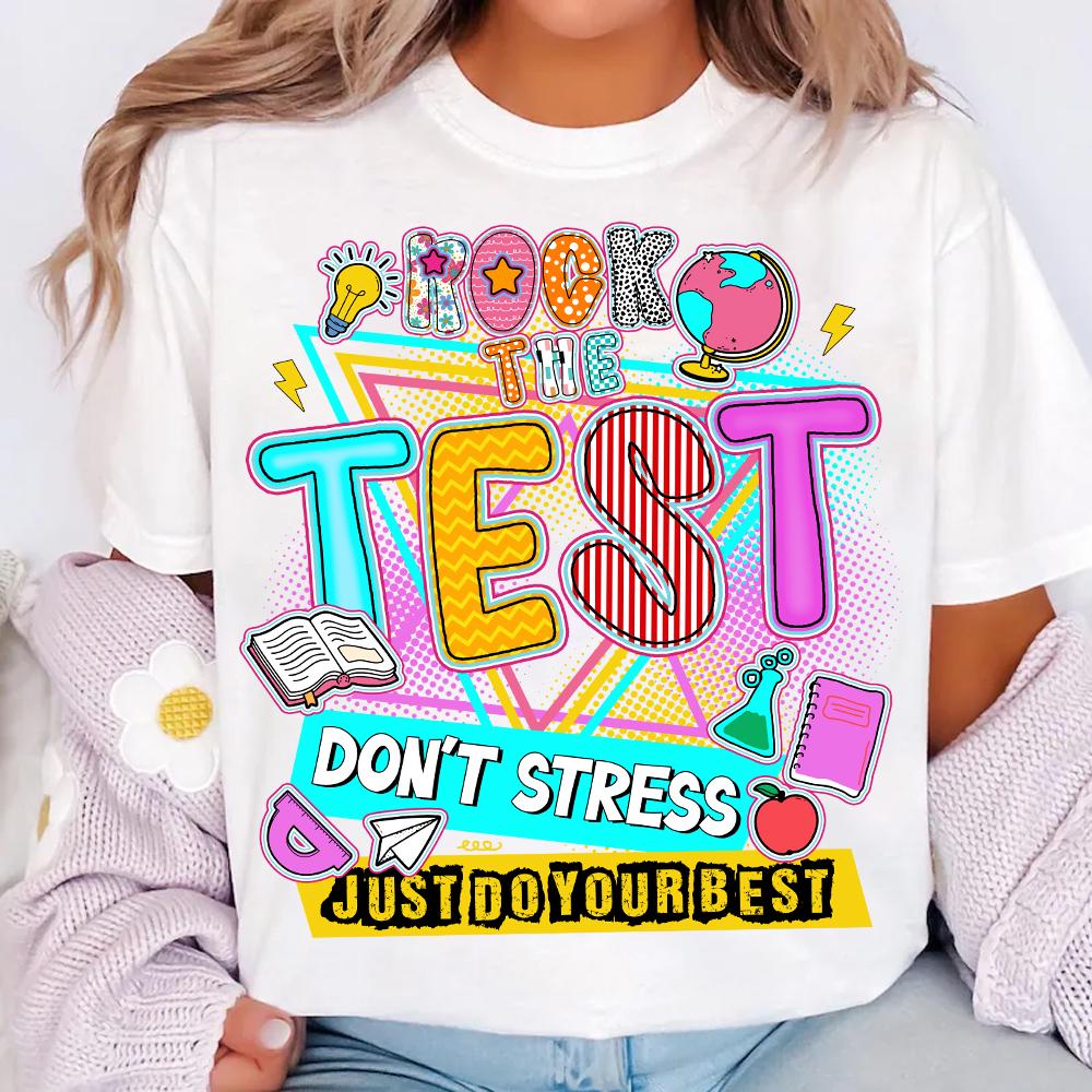 Rock the Test Png, Preppy Testing Day Sublimation, Don't Stress Just Do ...