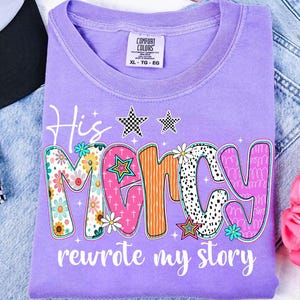 His Mercy Rewrote My Story Preppy Png, Christian Women Png, Preppy ...