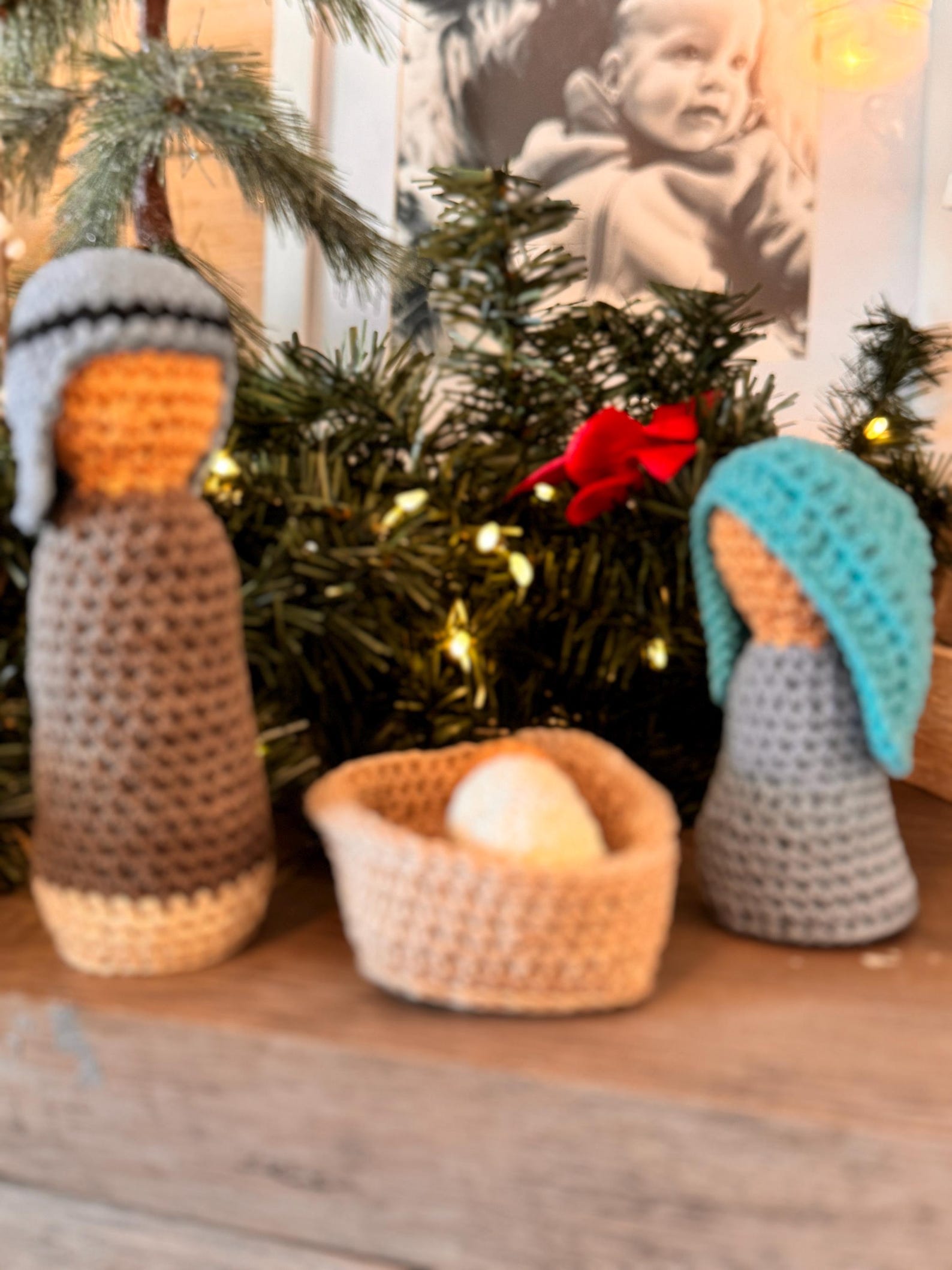 Crocheted Nativity Scene: Handmade Organic Cotton Christmas Decoration ...