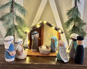 Crocheted Nativity Scene: Handmade Organic Cotton Christmas Decoration ...