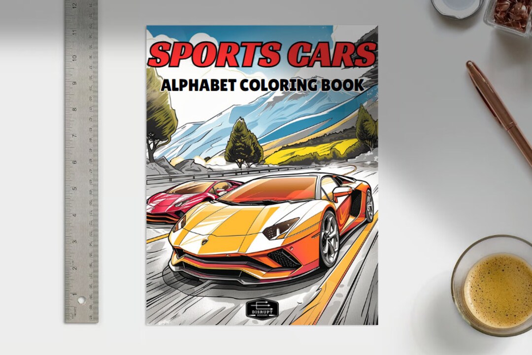 Sports Cars Alphabet Coloring Book - Etsy