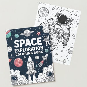 Space Exploration Coloring Book - Etsy