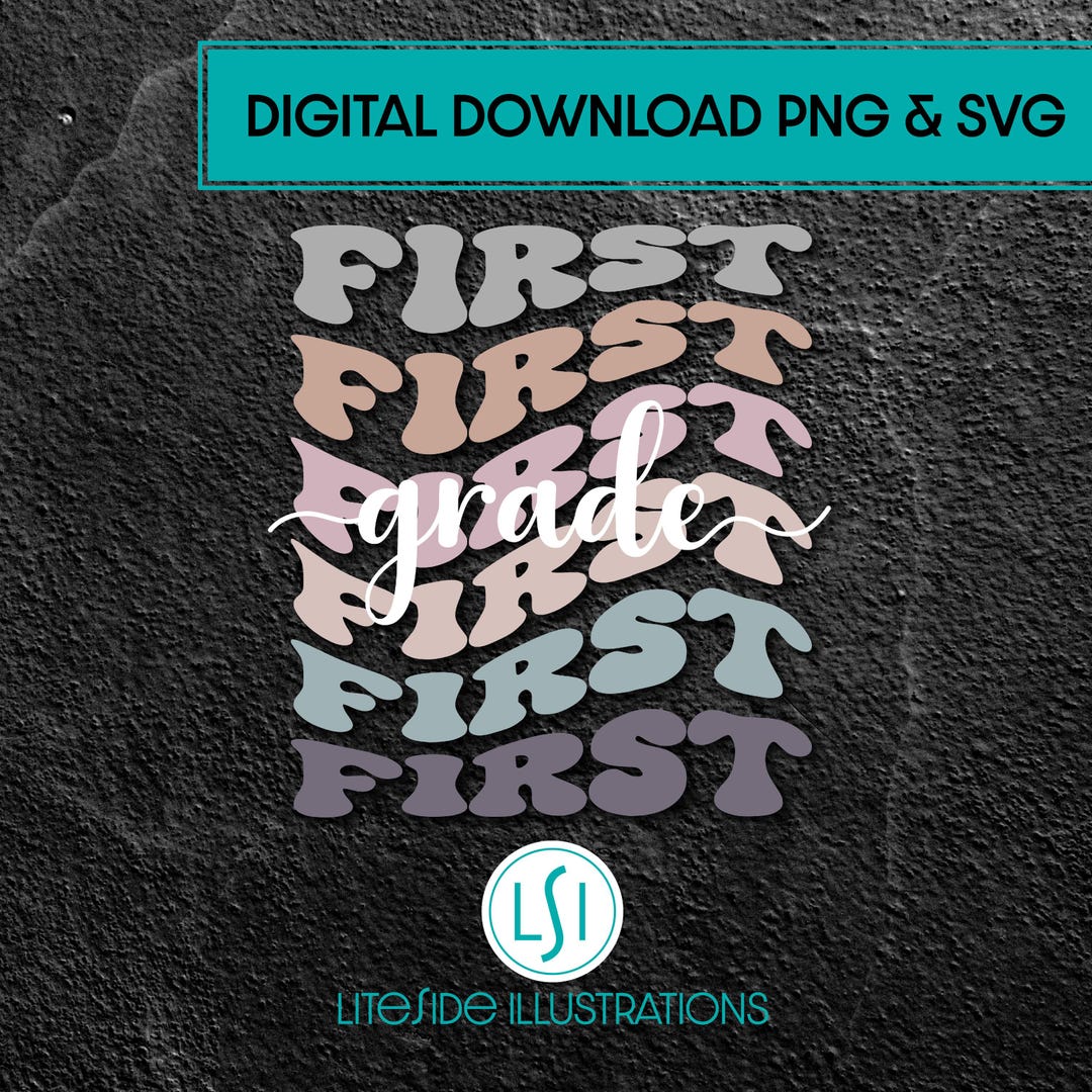 First Grade Design PNG, SVG - Etsy