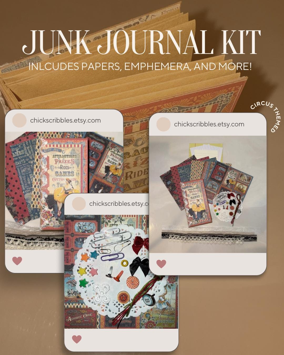 Junk Journal Kit - Paper Bag Journal - Junk Journal Materials - Blank ...