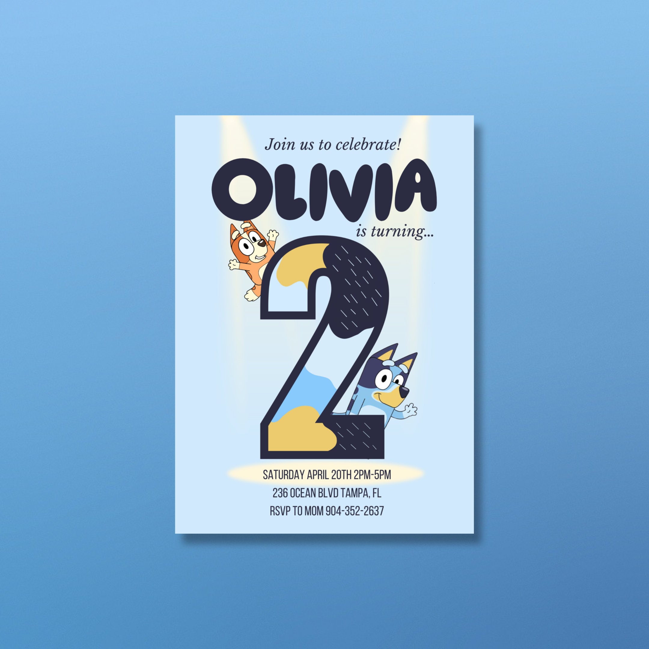 Bluey 2nd Birthday Invitation | DIGITAL DOWNLOAD Editable Template ...