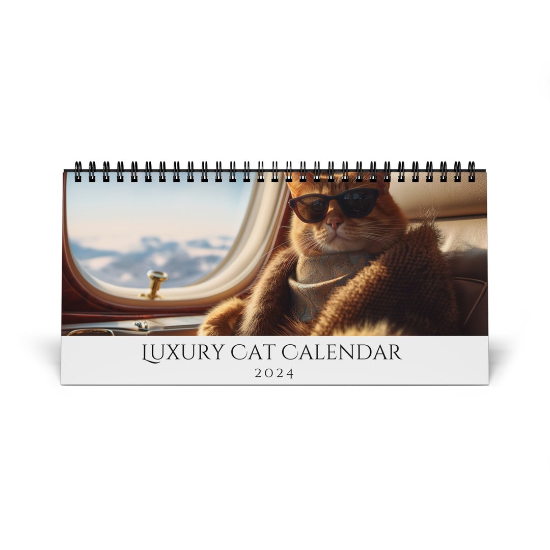 Luxury Cat Desktop Calendar 2024 Grid Gift for Cat Lovers - Etsy
