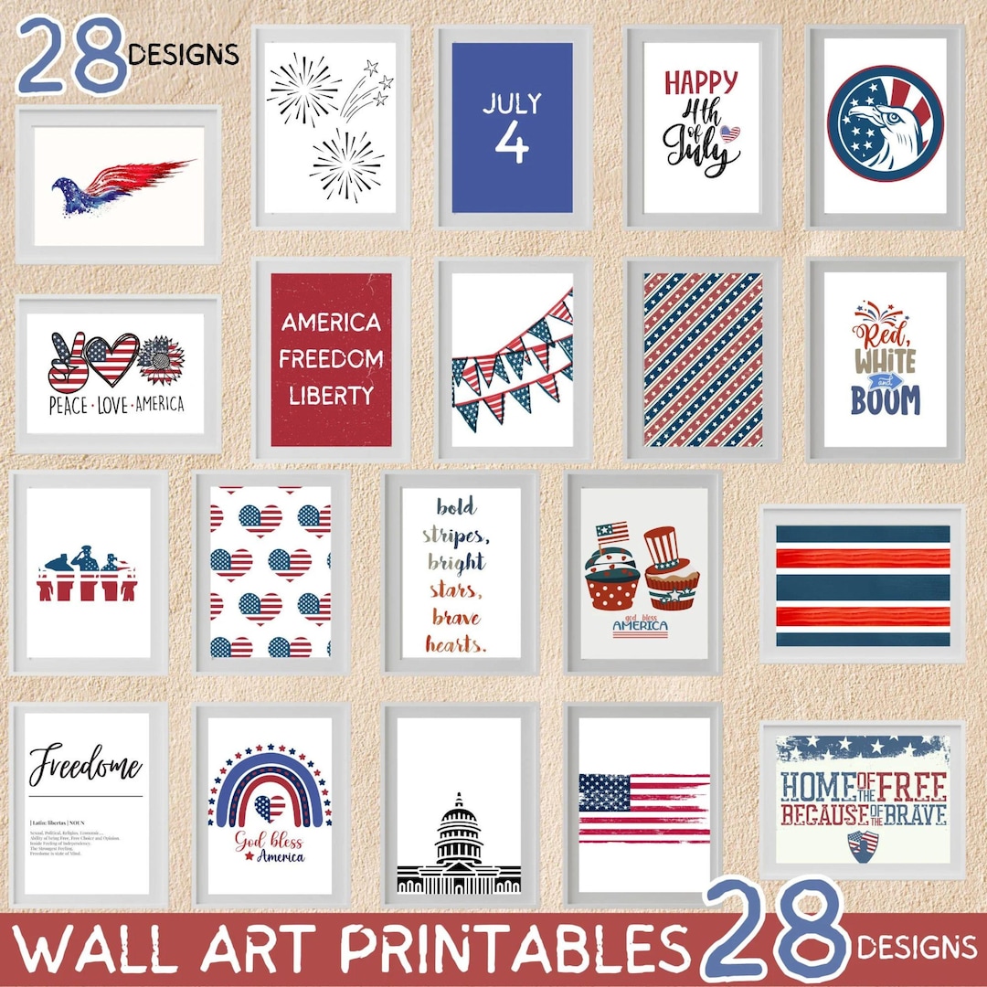 4th of July Decor Bundle, Fourth of July Decoration, Set of 28 ...