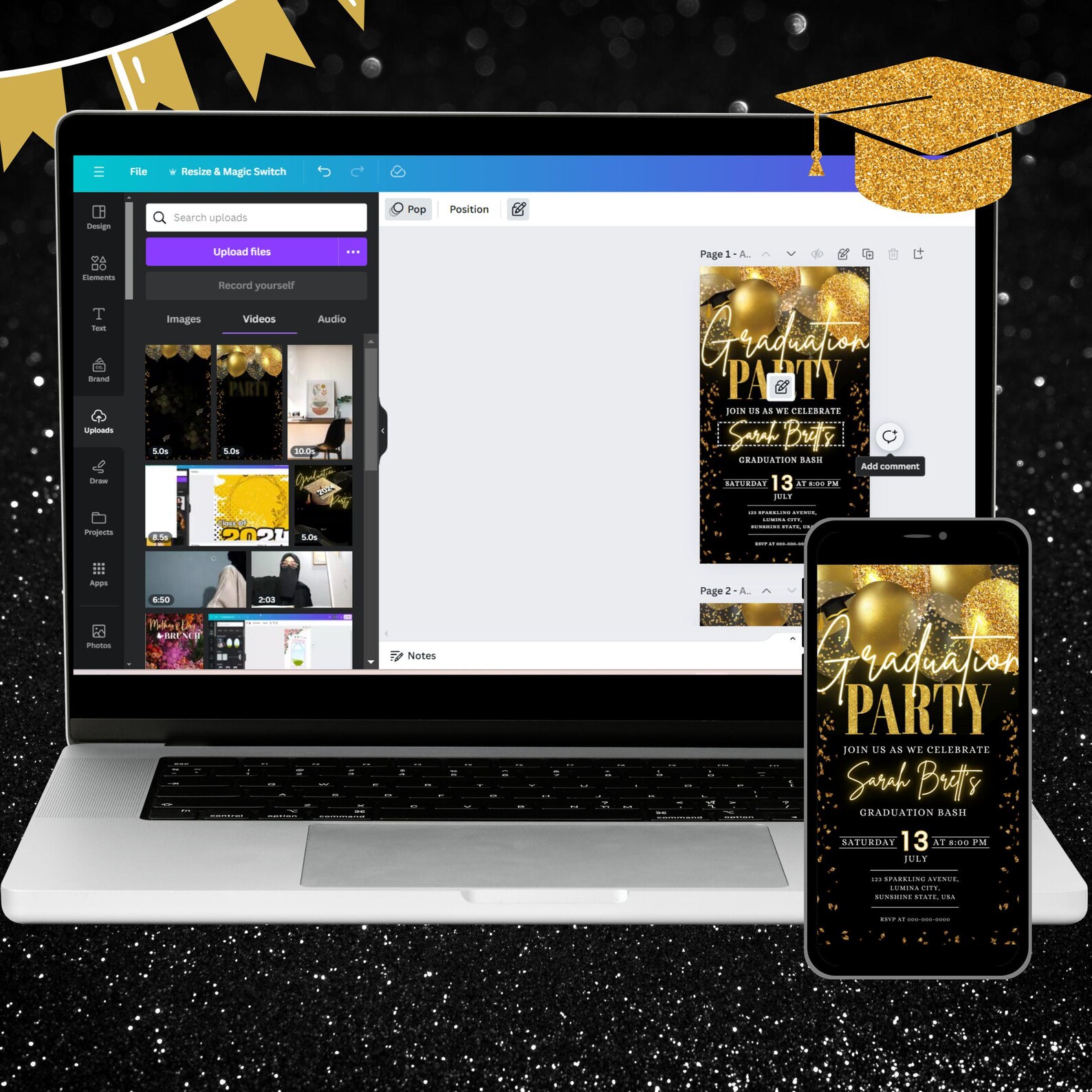 Graduation Party Invitation, Grad Announcement, High School, College ...