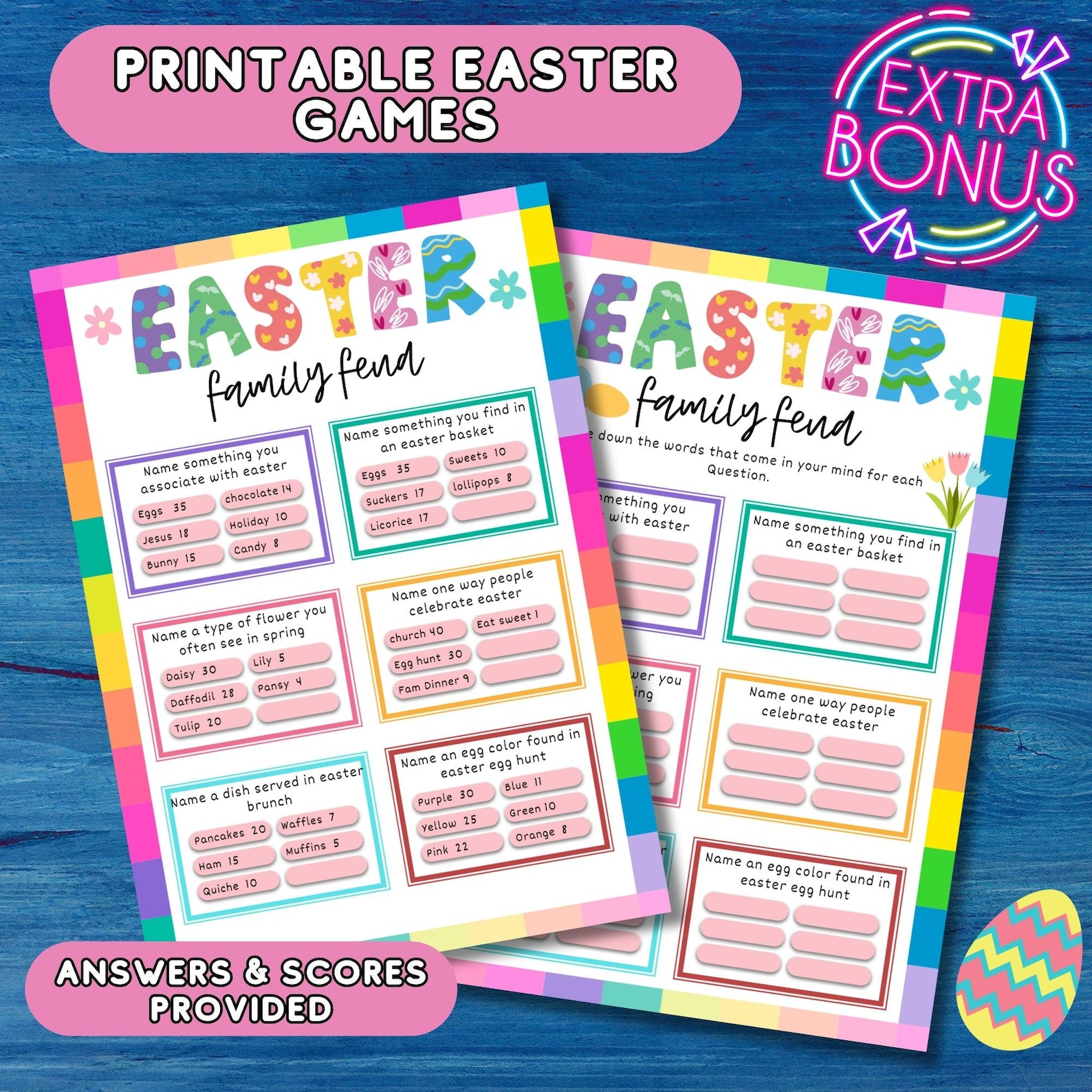 Easter Games Bundle, Easter Colouring Bundle, Games for Adults, Easter ...