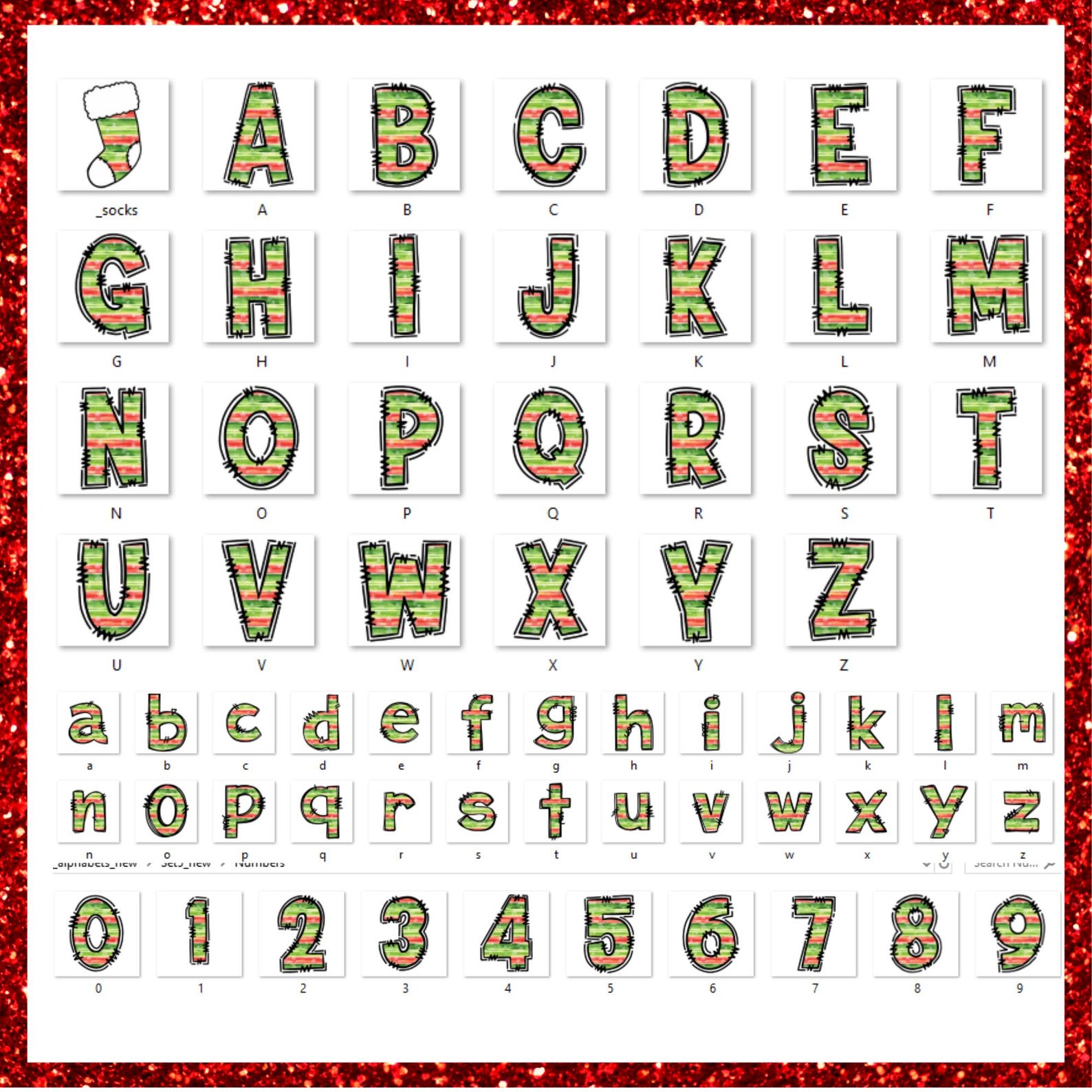 Christmas Alphabet PNG Christmas Letters Numbers Clipart Santa Alphabet ...