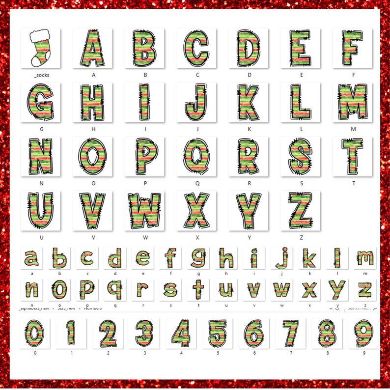 Christmas Alphabet PNG Christmas Letters Numbers Clipart Santa Alphabet ...