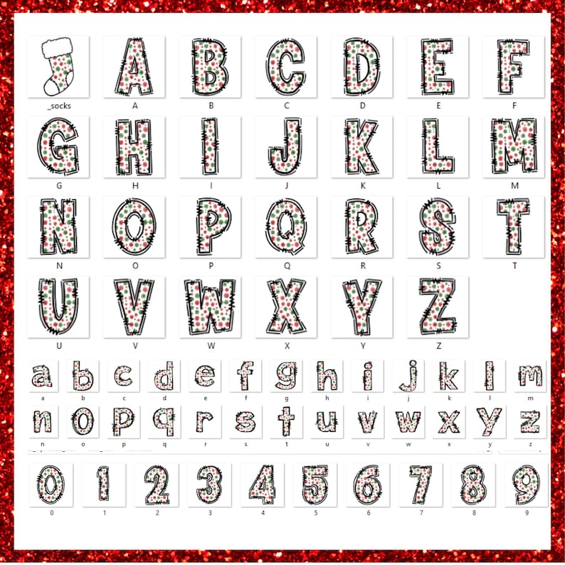 Christmas Alphabet PNG Christmas Letters Numbers Clipart Santa Alphabet ...