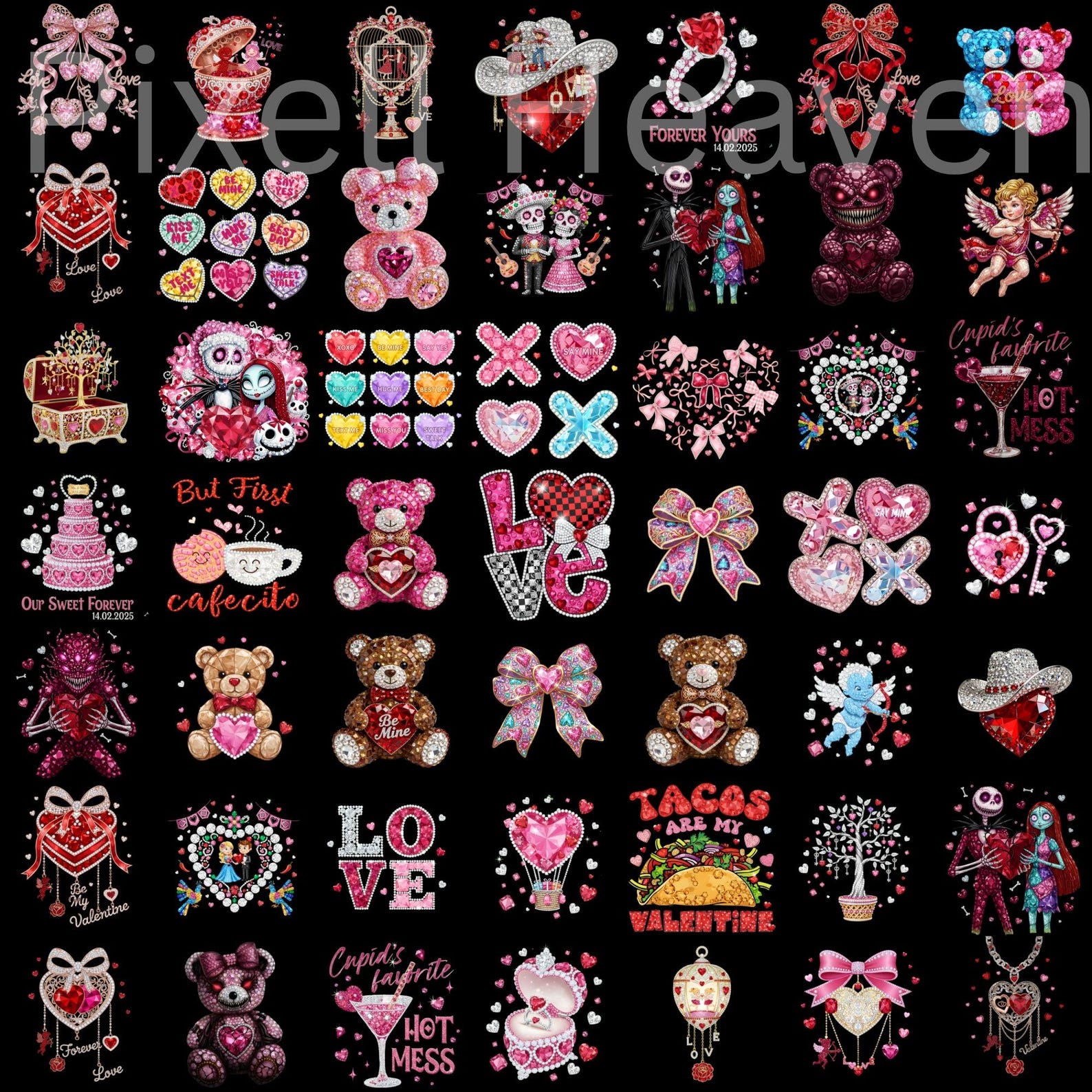 420+ Valentine Faux Yarn PNG Bundle & Rhinestone, Bling Crystal ...
