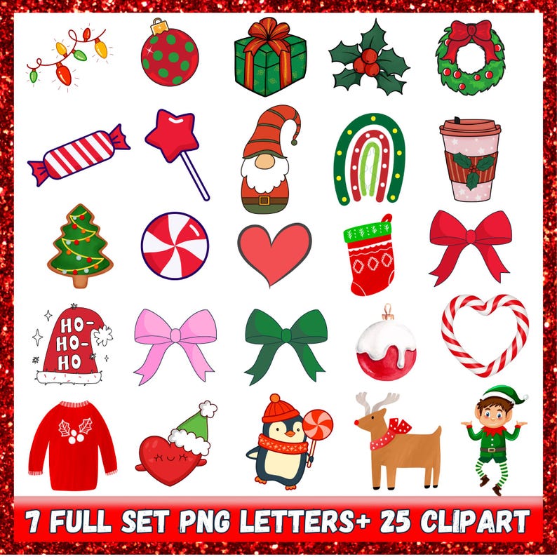 Christmas Alphabet PNG Christmas Letters Numbers Clipart Santa Alphabet ...