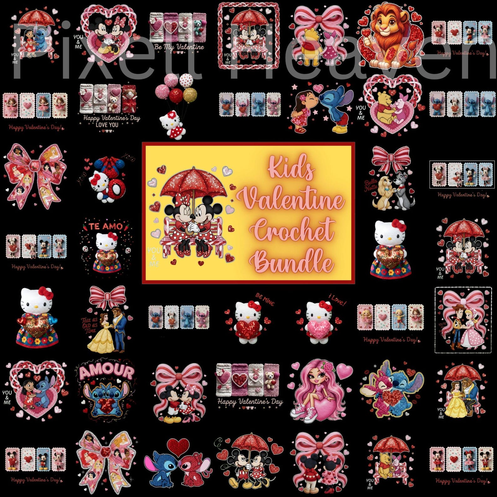 420+ Valentine Faux Yarn PNG Bundle & Rhinestone, Bling Crystal ...