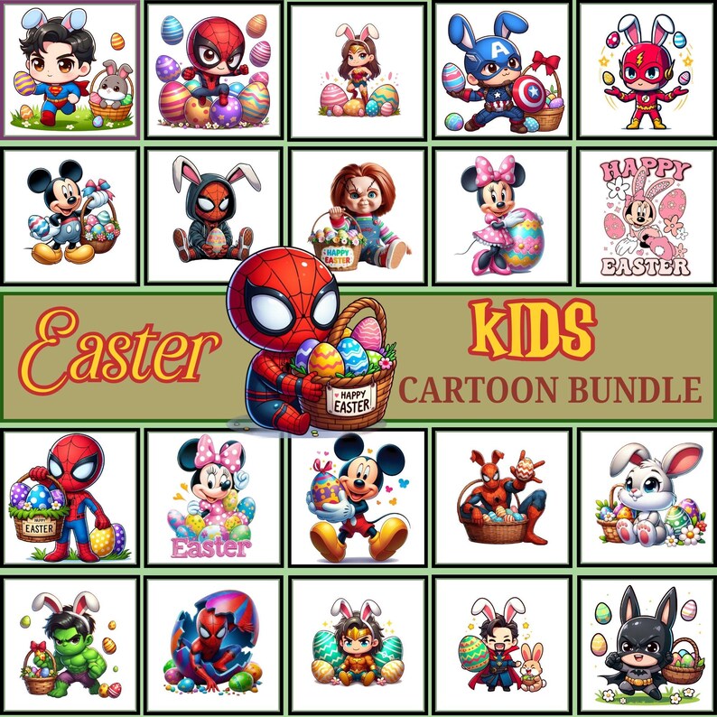 2500+ Easter Mega Bundle, Easter Png Bunde, Cartoon Easter Bundle ...