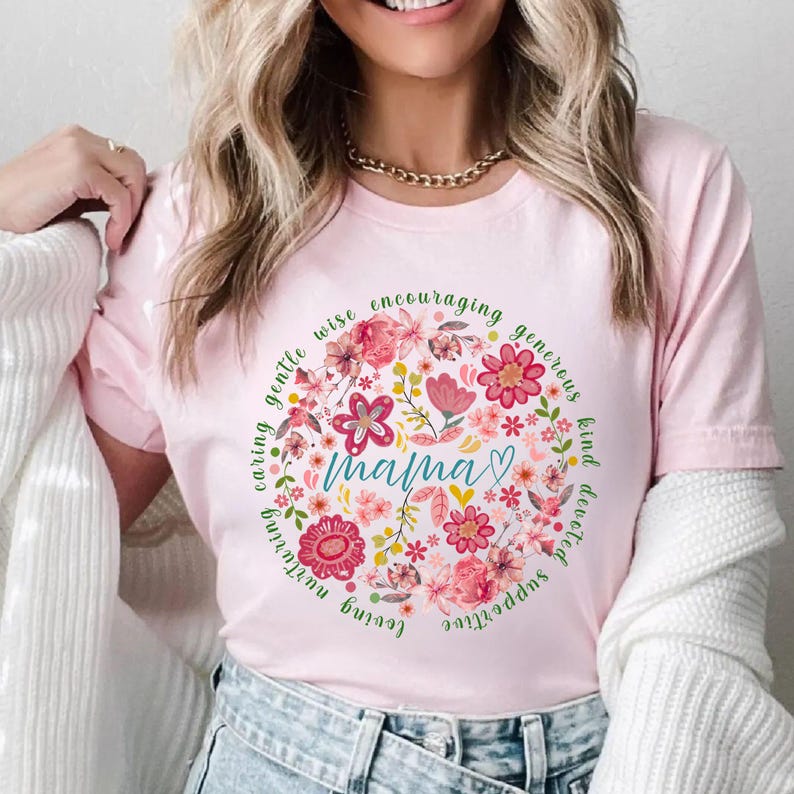 Boho Floral Mama Png, Mom Adjectives Png, She is Mom Png, Mama ...
