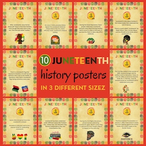 Juneteenth History Posters (set of 8), Historical, Freedom Posters ...