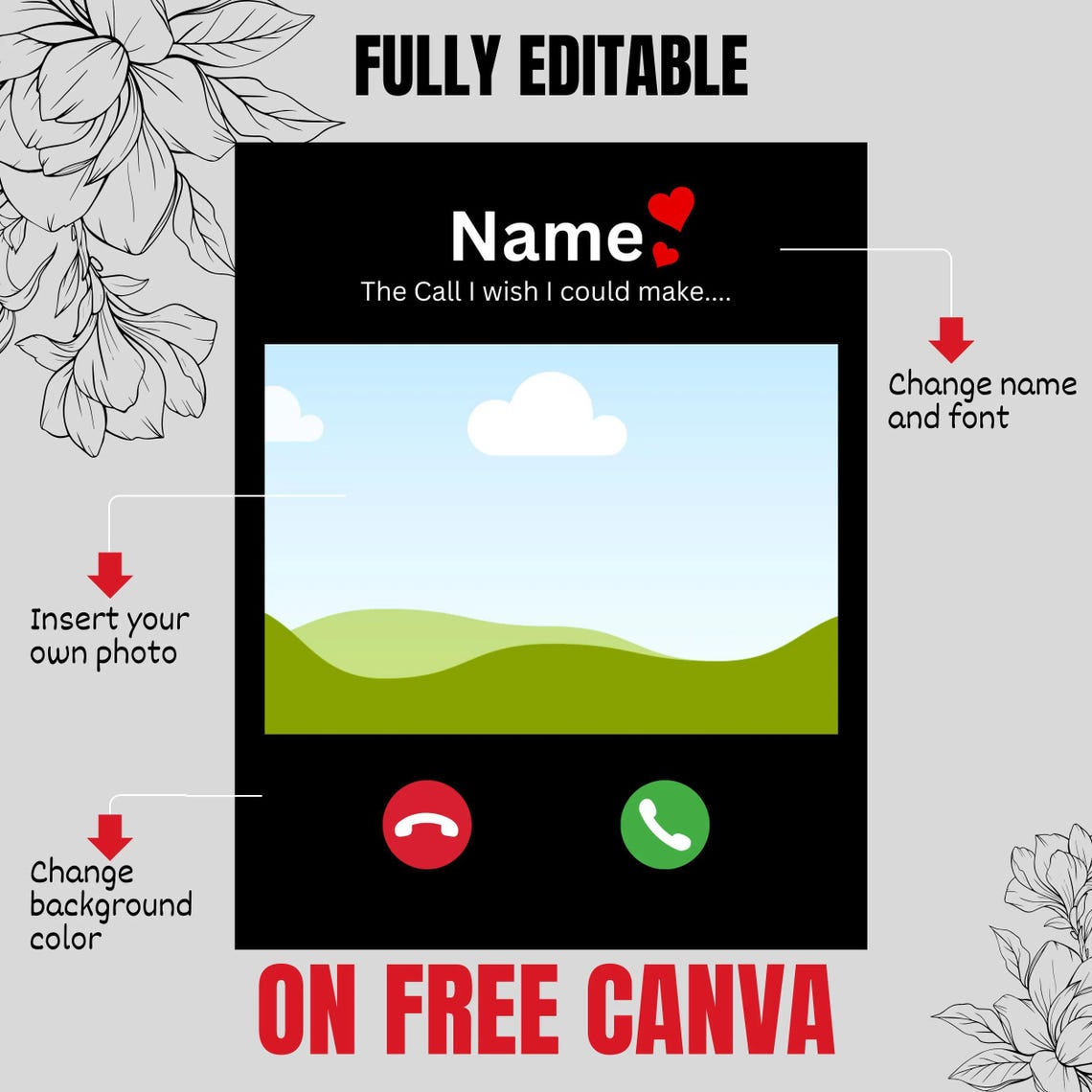 The Call I Wish I Could Make Personalized Keychain Editable Template ...