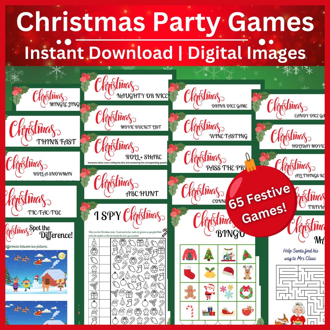 Christmas Games MEGA BUNDLE, 56 Printable Christmas Party Games ...