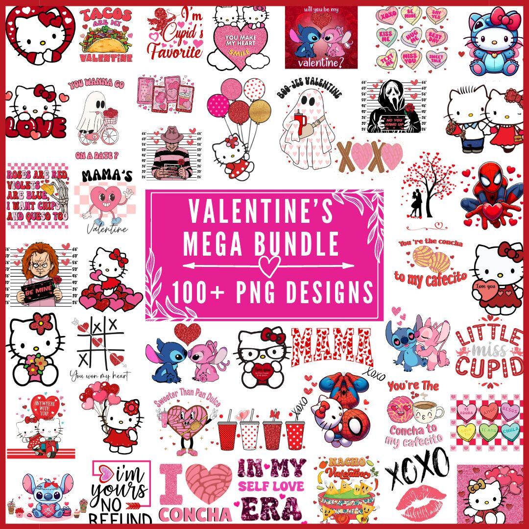 Paquete Mega Bundle de San Valentín PNG, paquete Retro de San Valentín ...