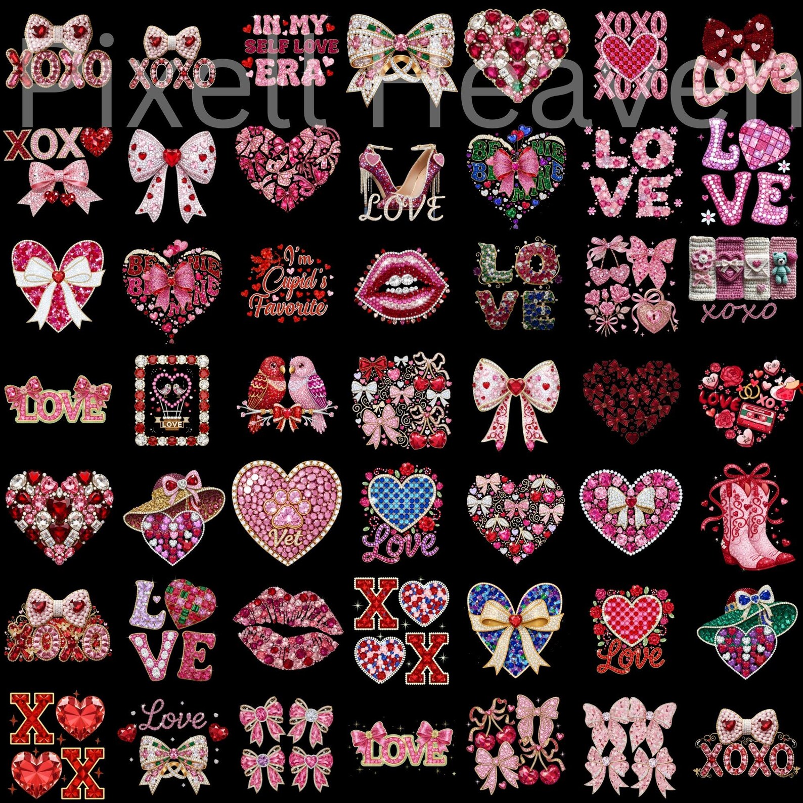 420+ Valentine Faux Yarn PNG Bundle & Rhinestone, Bling Crystal ...