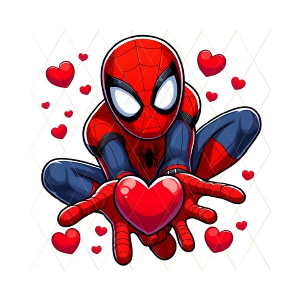 Spiderman Heart - Etsy