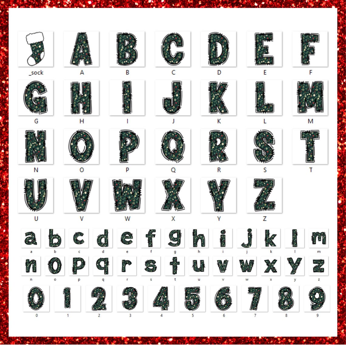 Christmas Alphabet PNG Christmas Letters Numbers Clipart Santa Alphabet ...
