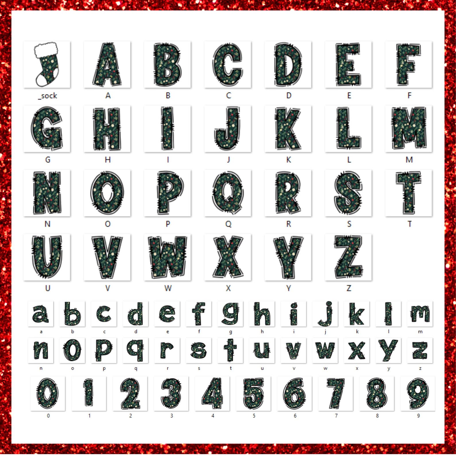 Christmas Alphabet PNG Christmas Letters Numbers Clipart Santa Alphabet ...